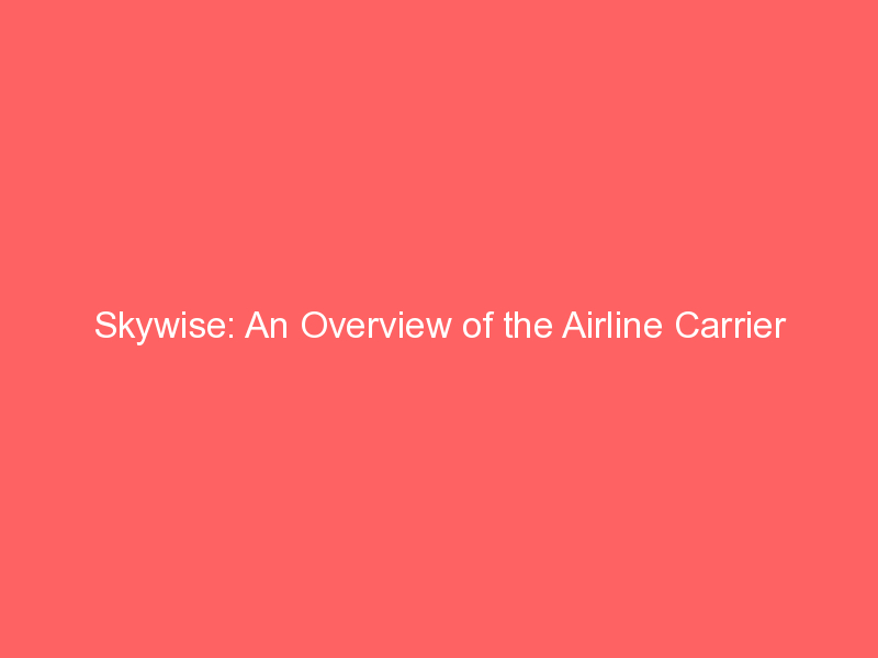 Skywise: An Overview of the Airline Carrier - Aerofleets